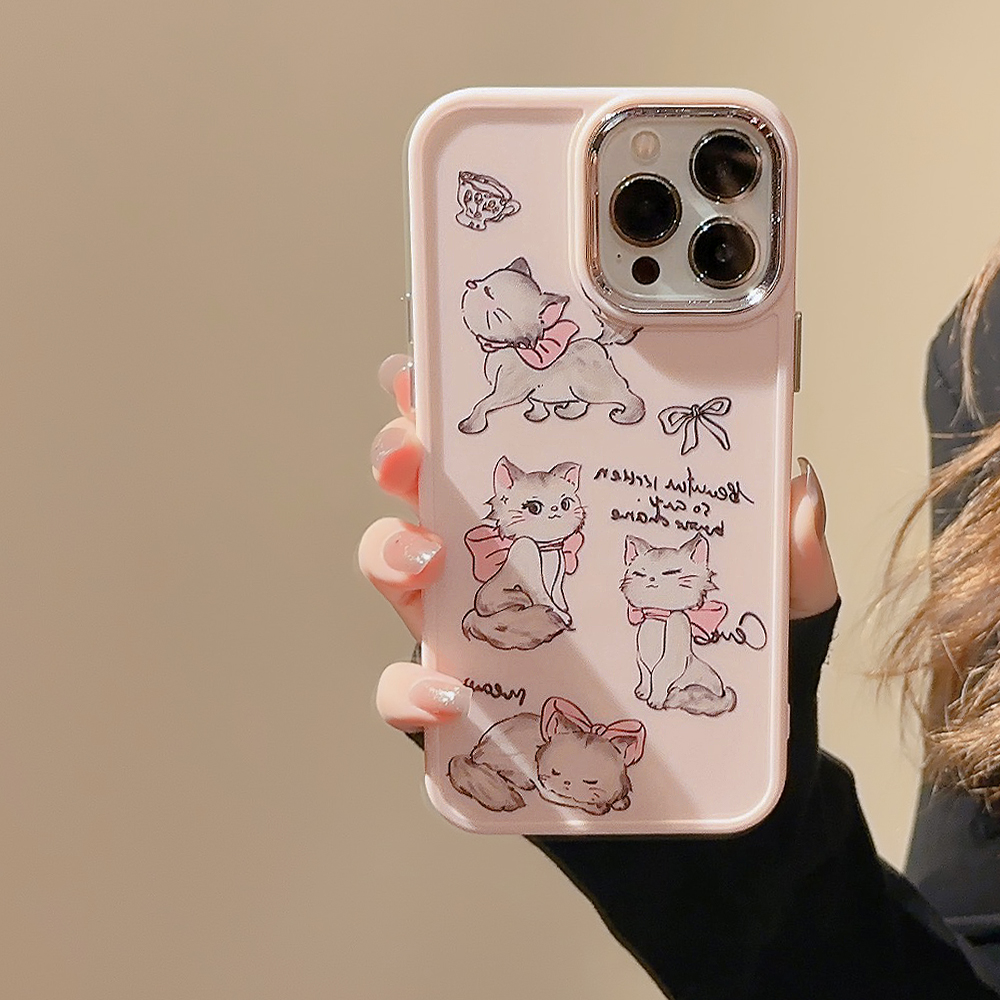 Light Pink Princess Bow Cats iPhone Case - CaseKaln